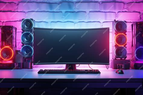 premium ai image 3d rendered gamers haven monitor with blank screen
