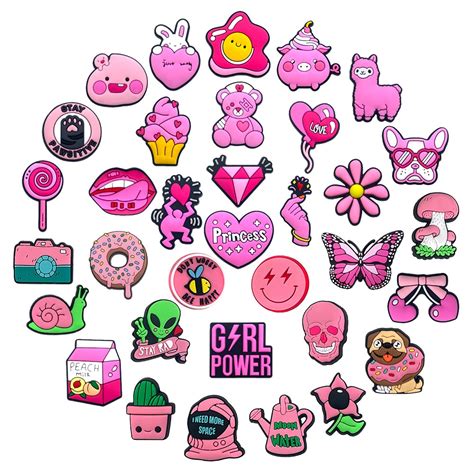 Jual Popular Kartun Bedak Barbie Serial Cewek Pink Aksesoris Sepatu Diy Sandal Pin Pengait