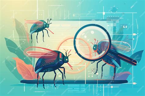 Premium Photo A Bug Explores An Object By Looking Through A Magnifying Glass Software