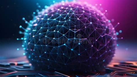 Futuristic Digital Network Structure In Blue Abstract Representation Of Technology