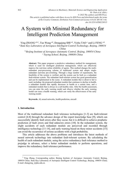 Pdf A System With Minimal Redundancy For Intelligent Prediction