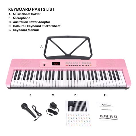 Karrera 61 Key Electronic Piano Keyboard With Led And Folding Stand In