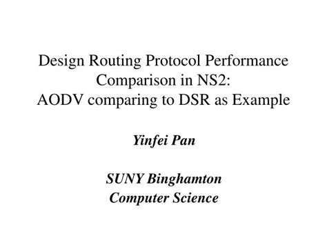 Ppt Design Routing Protocol Performance Comparison In Ns2 Aodv Comparing To Dsr As Example