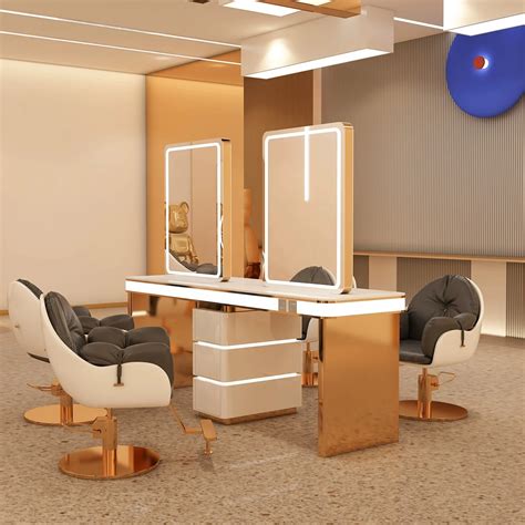 Qingmu Luxury Gold Frame Singledouble Side Hair Salon Mirrors Barber