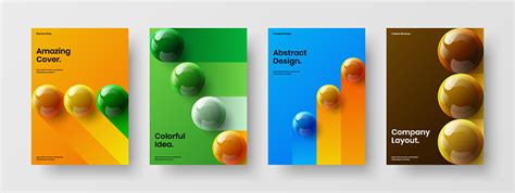 크리에이티브 컴퍼니 브로셔 벡터 디자인 템플릿 번들 현대 의 사실적인 볼 리플렛 컨셉 컬렉션 개념에 대한 스톡 벡터 아트 및 기타 이미지 Istock