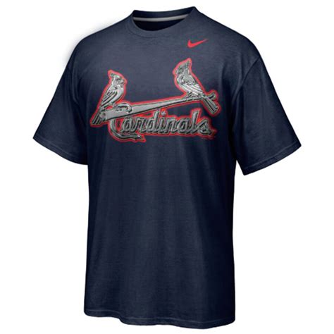 Nike St Louis Cardinals Metal Logo T Shirt Navy Blue