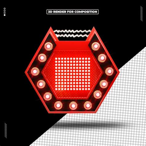 premium psd 3d render object light panel