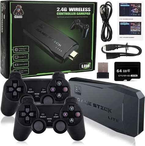 64gb Built In 20000 Games Stick 2 Wireless Controller Gamepad 4k Hd Video Game Console