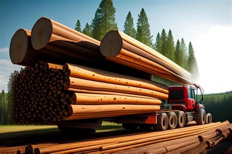 Premium Ai Image Logging Timber Wood Industry