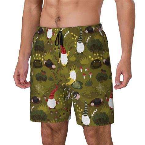 Honeii Gnomes Playing In The Garden Print Mens Swim Shortsmens Swim
