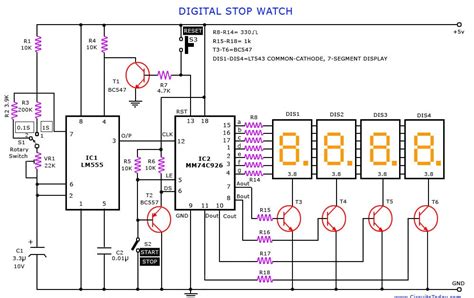 Ic Lm555 4 Digit Counter Ic Mm74c926 Multiplexed 7 Segment Led