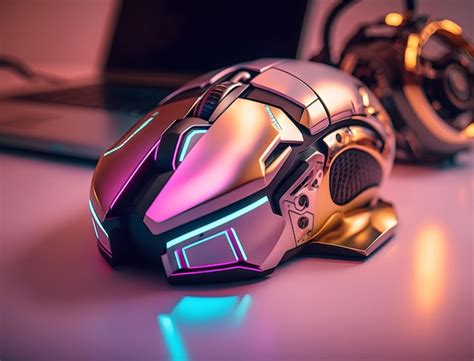 Premium Ai Image A Futuristic Mouse With A Helmet On It That Says
