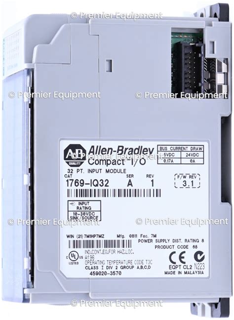 ALLEN BRADLEY 1769 IQ32 COMPACT I O 32 PT INPUT MODULE Premier Equipment Solutions Inc
