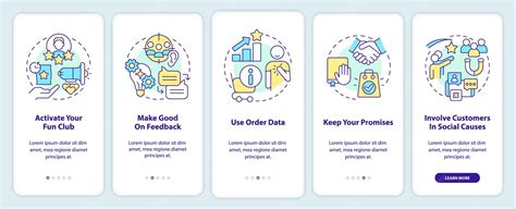 Premium Vector Customer Engagement Methods Onboarding Mobile App Screen