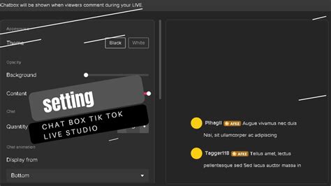 Cara Setting Chat Box Tik Tok Live Studio - YouTube