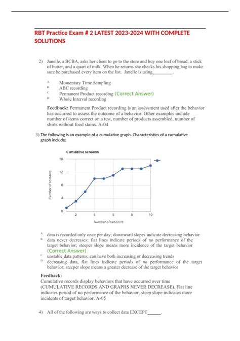 RBT Practice Exam LATEST WITH COMPLETE SOLUTIONS Rbt Stuvia US
