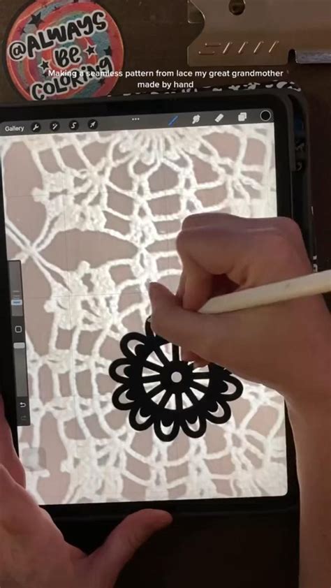 Procreate Lace Brush Set Seamless Pattern Tips Tutorial Girl Aesthetic Cute Design Art