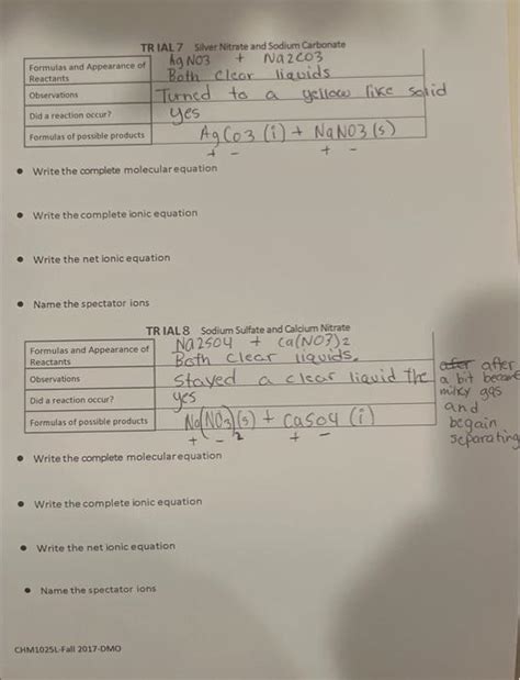 Solved Write The Complete Molecularequation Write The Co