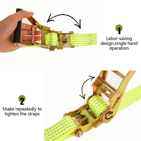 4 Pack 2 Inch Ratchet Straps Heavy Duty 20ft Tie Down