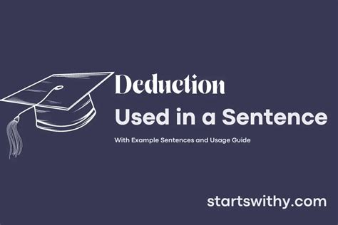 Deduction In A Sentence Examples 21 Ways To Use Deduction