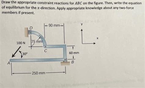 Solved Draw The Appropriate Constraint Reactions For Abc On