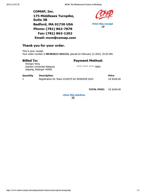 Mcm The Mathematical Contest In Modeling Pdf