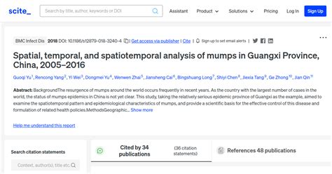 Spatial Temporal And Spatiotemporal Analysis Of Mumps In Guangxi Province China 2005 2016