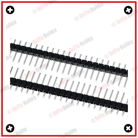 5pcs 40 Pin 1x40 Single Row Male 2 54 Breakable Pin Header Black Sritu Hobby