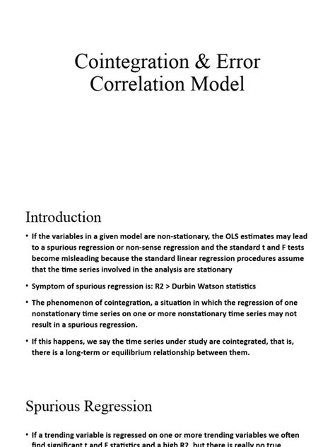 Cointegration And Error Correlation Model Download Free Pdf