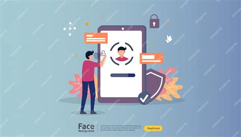 Premium Vector Face Recognition Data Security Design Facial Biometric Identification System