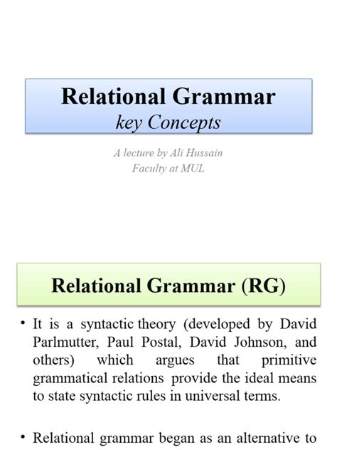 Relational Grammar Pdf