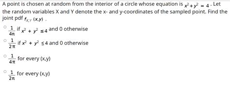 Solved Let A Point Is Chosen At Random From The Chegg