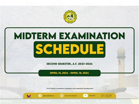 Midterm Examination Schedule 2nd Semester Ay 2023 2024