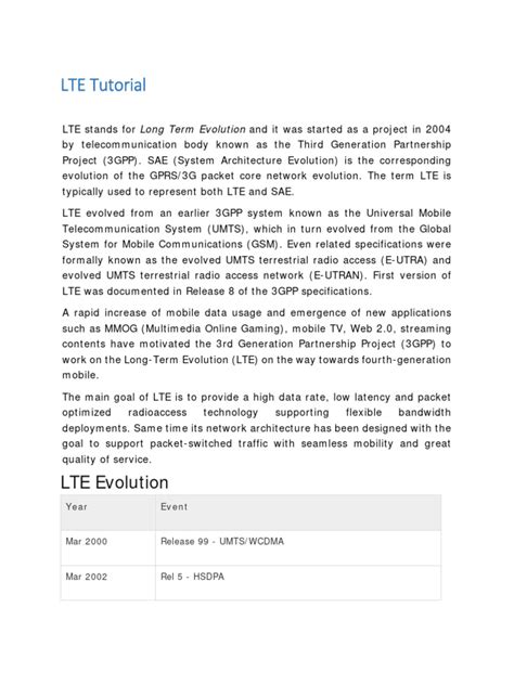 4g Lte Tutorial Pdf Lte Telecommunication Duplex