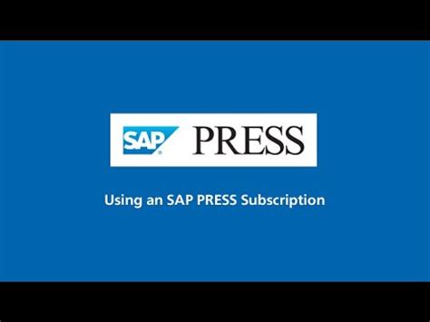 SAP PRESS Online E Book Subscription