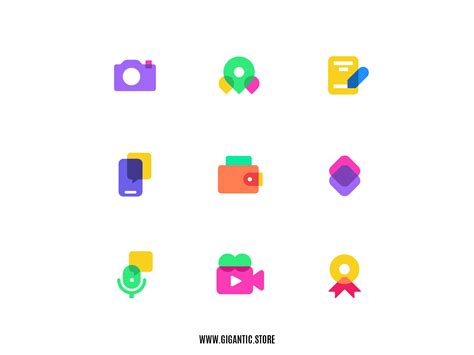 Flat Design Colorful Icons Set Illustration Web Design UI UX By Mark Rise On Dribbble
