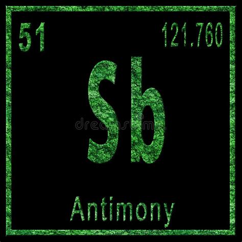 Antimony Chemical Element Green Edition Stock Illustration Illustration Of Chemical Number