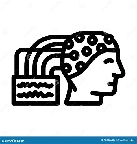 Eeg Monitoring Neuroscience Neurology Line Icon Vector Illustration Stock Vector Illustration