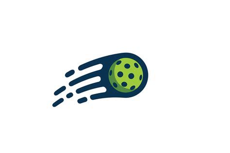 Simple Pickleball Logo With A Combination Of Moving Ball And Swoosh For