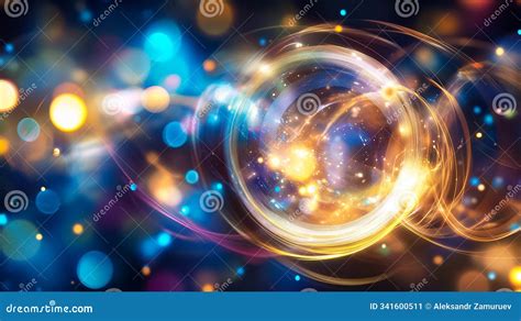 This Artwork Shows Quantum Computing With Vibrant Lights And Dynamic Shapes That Symbolize