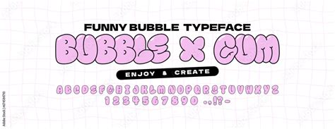 Bubble Abstract Shapes Alphabet Font Funky Balloon Organic Typeface In Trendy Retro Y2k Style