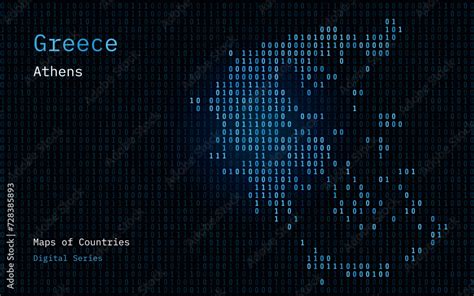 greece map shown in binary code pattern tsmc blue matrix numbers