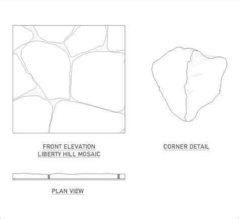 Stone Pattern Detail Elevation Corner And Plan Dwg Cad Detail