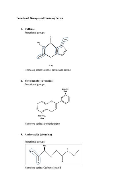 Caffeine Functional Groups