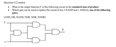 Solved Question 6 2 ﻿marks What Is The Output Function F