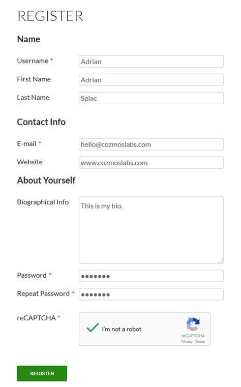 No Captcha Recaptcha Field For Profile Builder Cozmoslabs