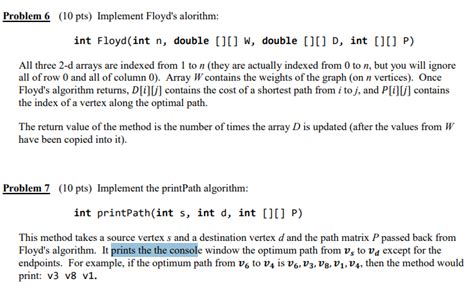 solved problem 6 10 pts implement floyd s alorithm int