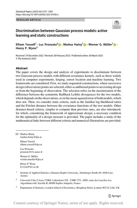 pdf discrimination between gaussian process models active learning