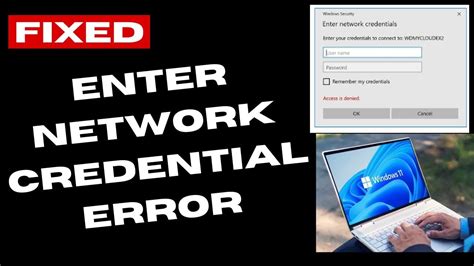 Enter Network Credentials Error On Windows 11 10 Fixed Youtube