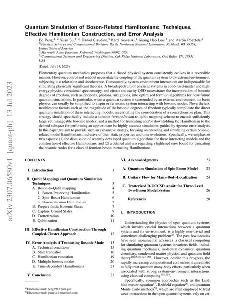 Pdf Quantum Simulation Of Boson Related Hamiltonians Techniques Effective Hamiltonian